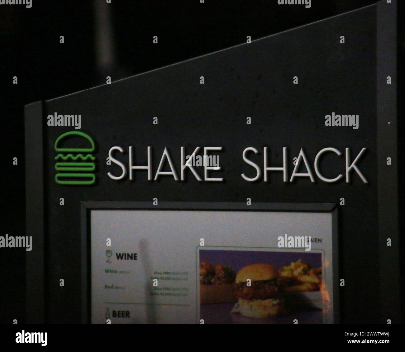 The logo of Shake Shack is seen in Minato Ward, Tokyo on February 8 ...