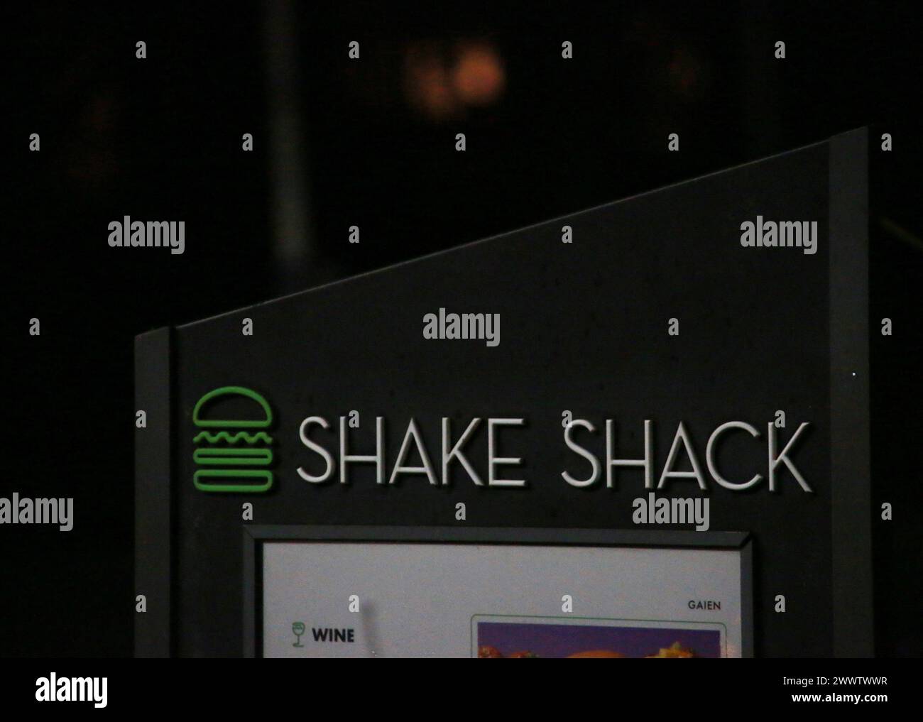 The logo of Shake Shack is seen in Minato Ward, Tokyo on February 8 ...
