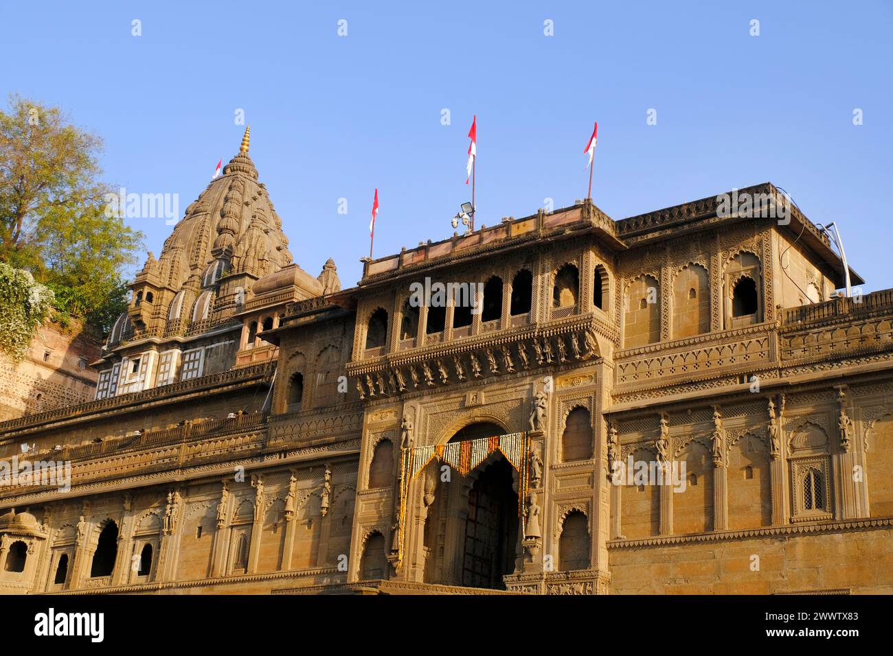 24 Feb 2024, Exterior View of the scenic tourist place Maheshwar fort ...