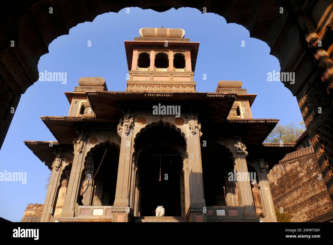24 Feb 2024, Exterior View of the scenic tourist place Maheshwar fort ...