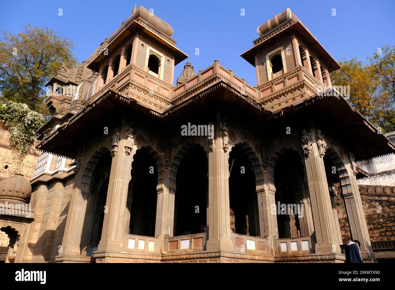 24 Feb 2024, Exterior View of the scenic tourist place Maheshwar fort ...