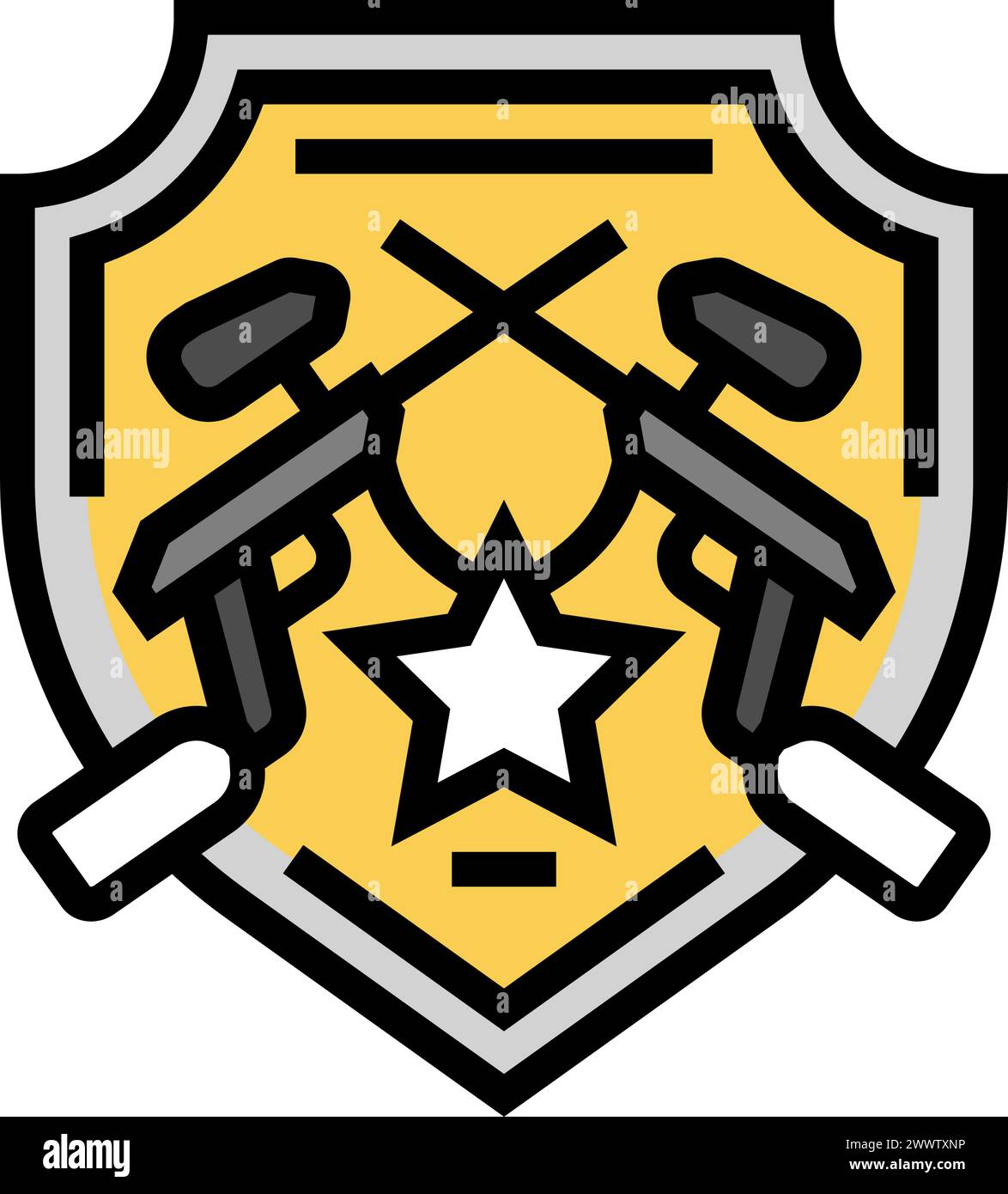 badge paintball game team color icon vector illustration Stock Vector ...