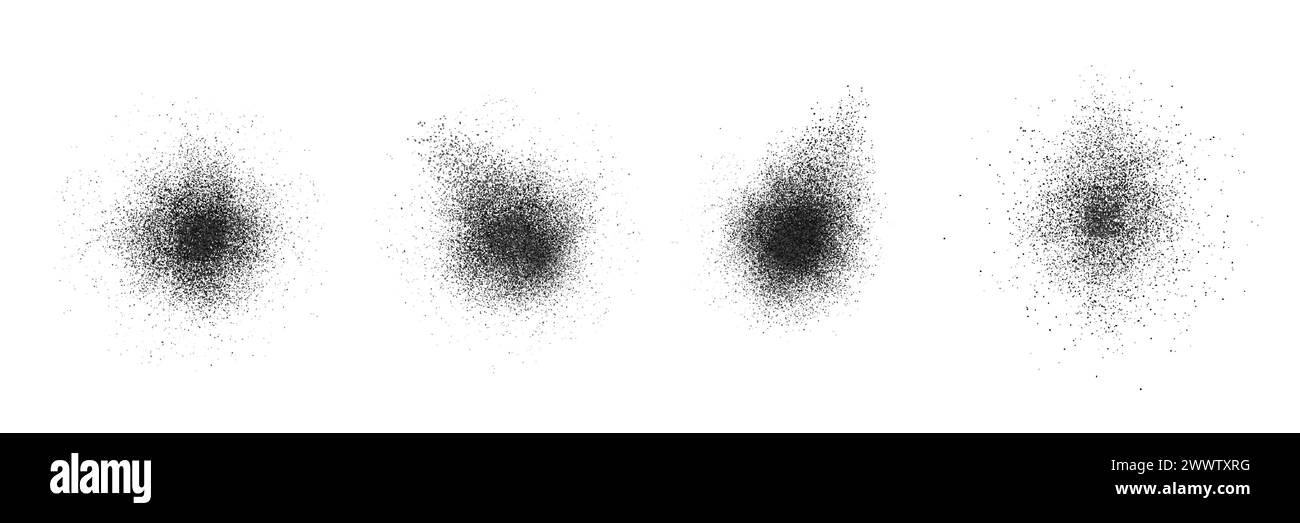 Abstract noise gradient shape with grain pattern. Vector illustration set of circular design ...