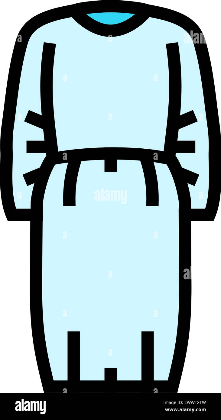 isolation gown ppe protective equipment color icon vector illustration ...