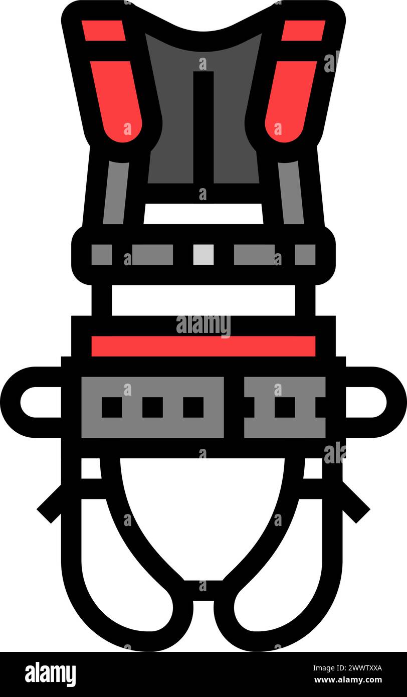 safety harness ppe protective equipment color icon vector illustration ...