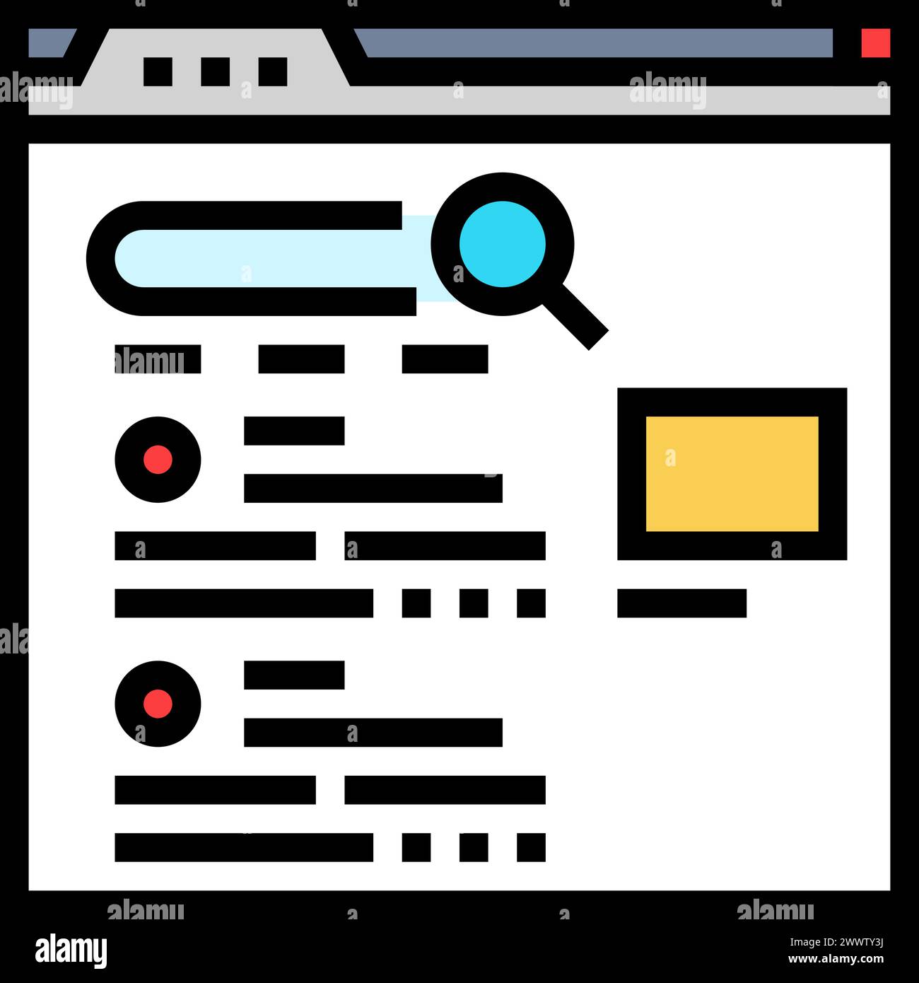 serp search engine results page color icon vector illustration Stock ...