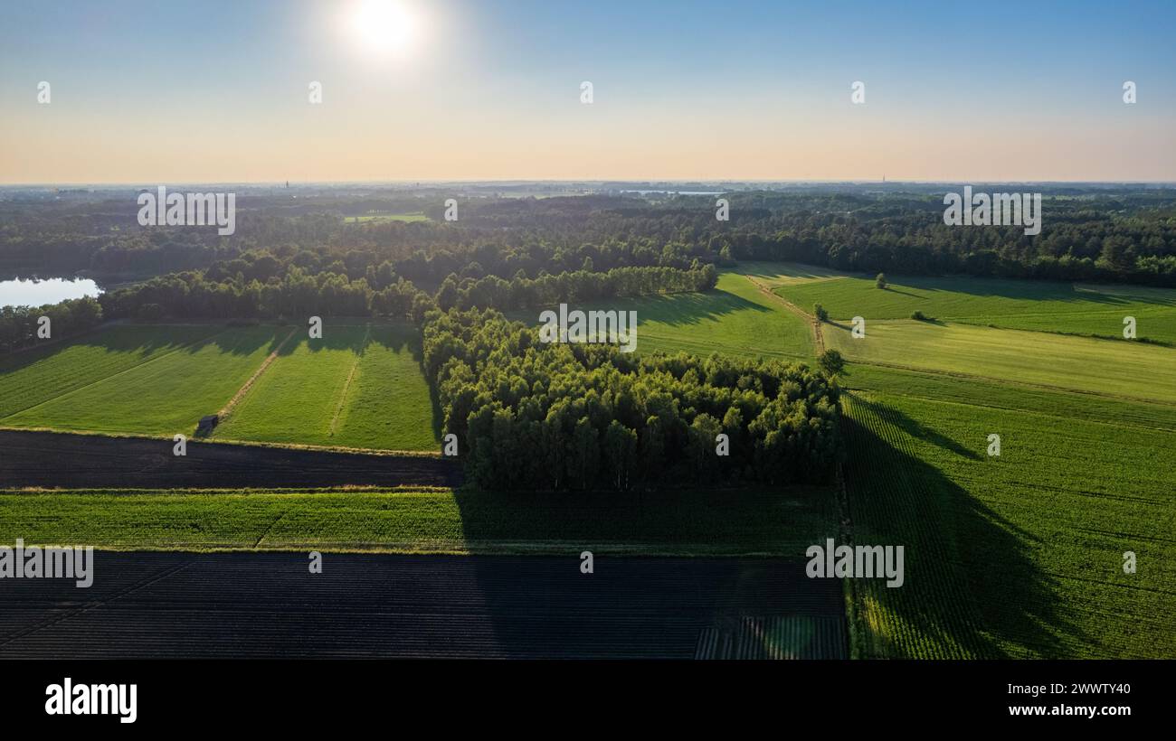 This stunning aerial photograph captures the serene beauty of sprawling ...