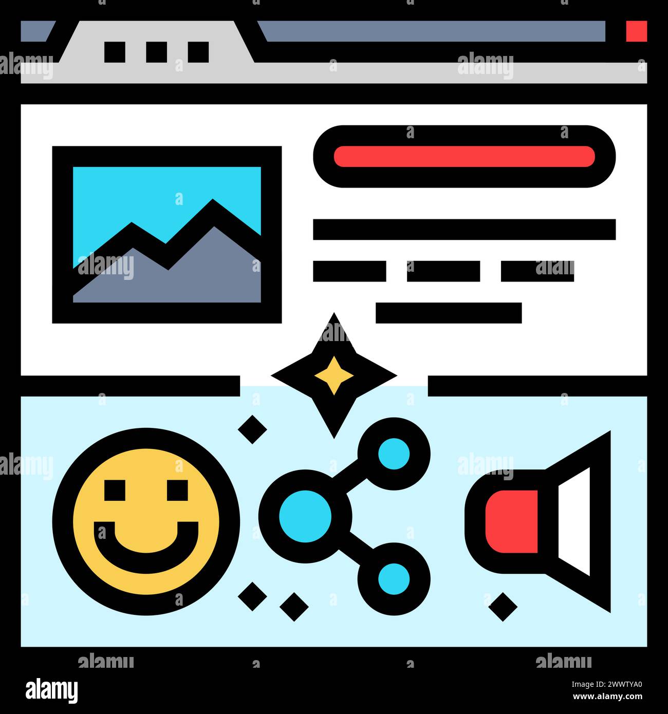 social signals seo color icon vector illustration Stock Vector Image ...