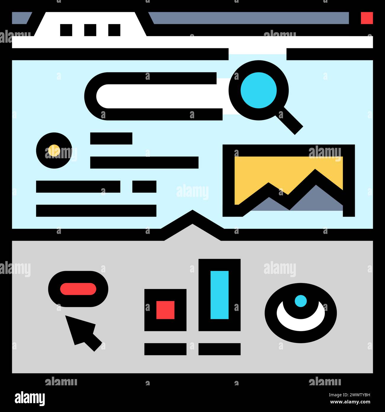 ctr click through rate seo color icon vector illustration Stock Vector ...