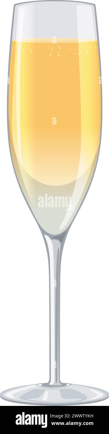 Vector illustration of a filled champagne flute Stock Vector Image ...
