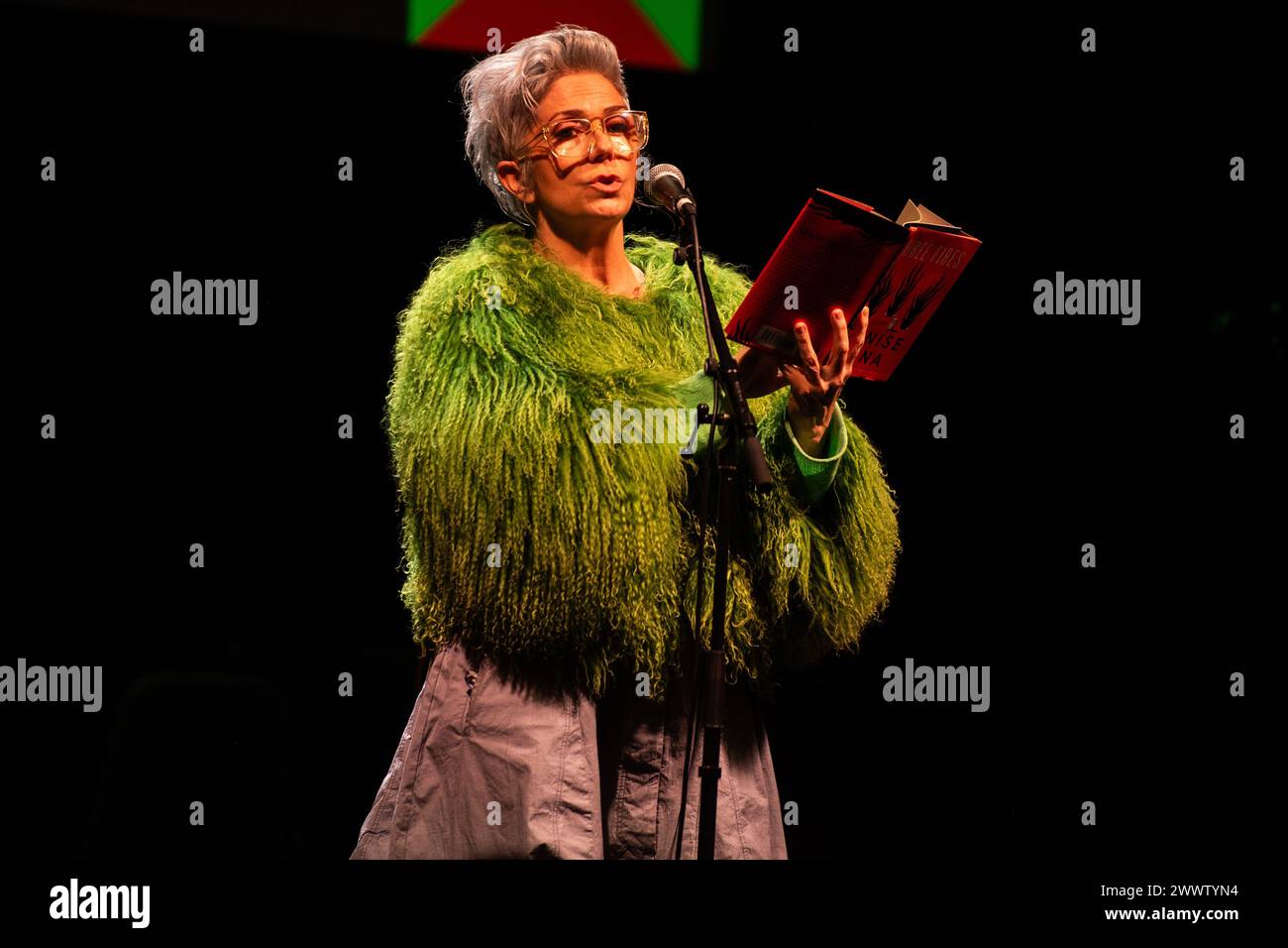 Edinburgh, Scotland, UK. 25th Mar, 2024. Denise Mina reciting at the We ...