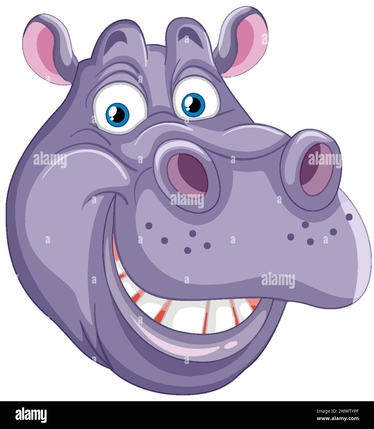 Vector illustration of a smiling hippo face Stock Vector Image & Art ...