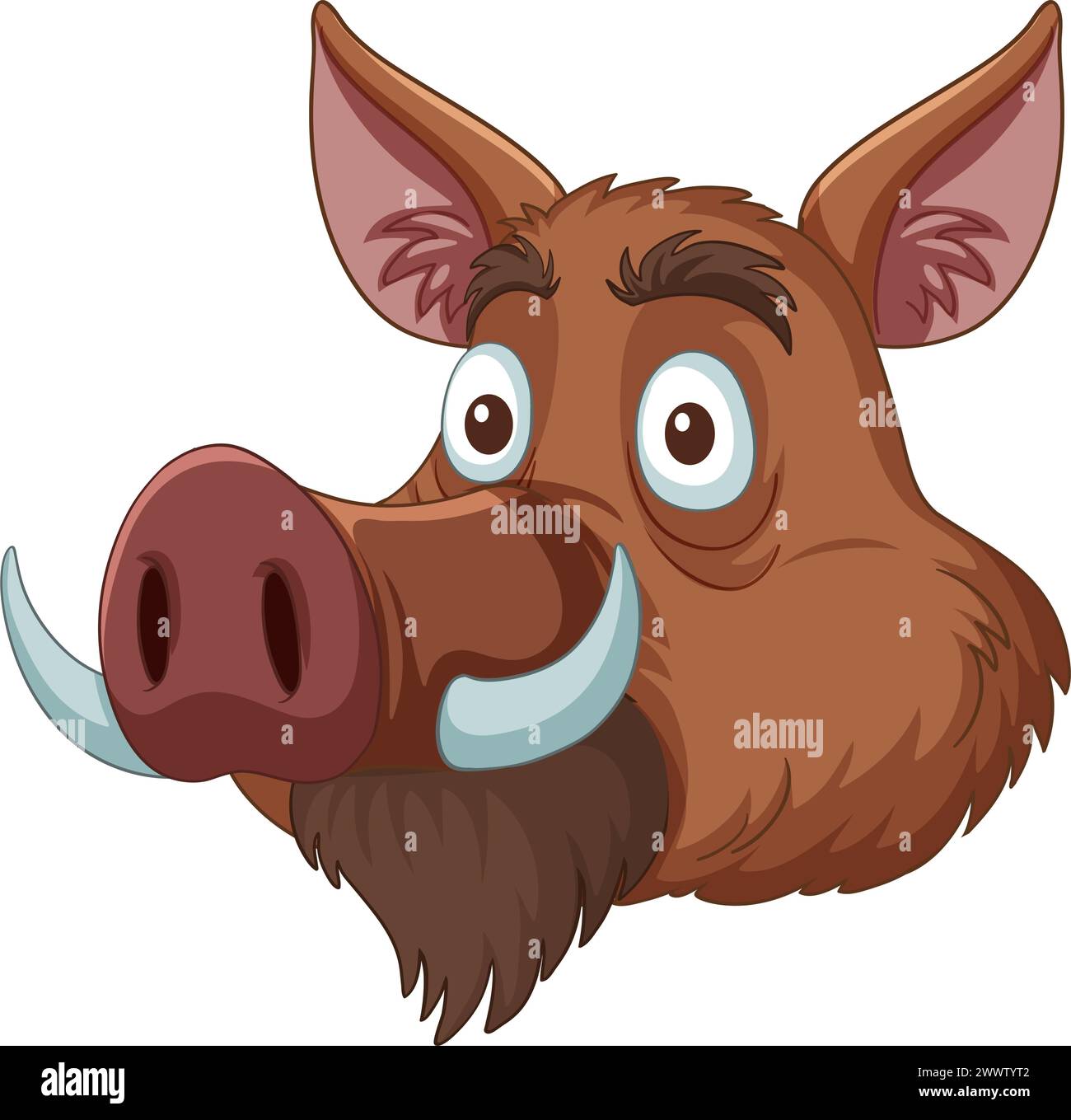 Vector graphic of a smiling wild boar head Stock Vector Image & Art - Alamy