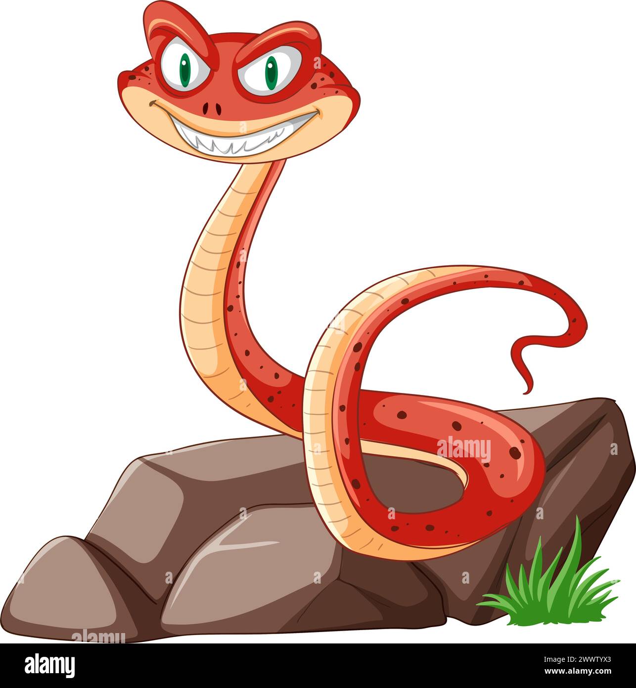 Vector illustration of a smiling red snake Stock Vector Image & Art - Alamy