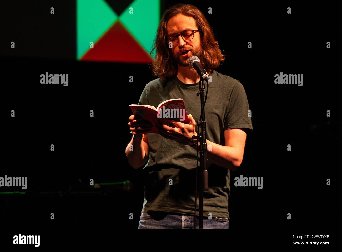 Edinburgh, Scotland, UK. 25th Mar, 2024. Kieran Hurley reciting at the ...
