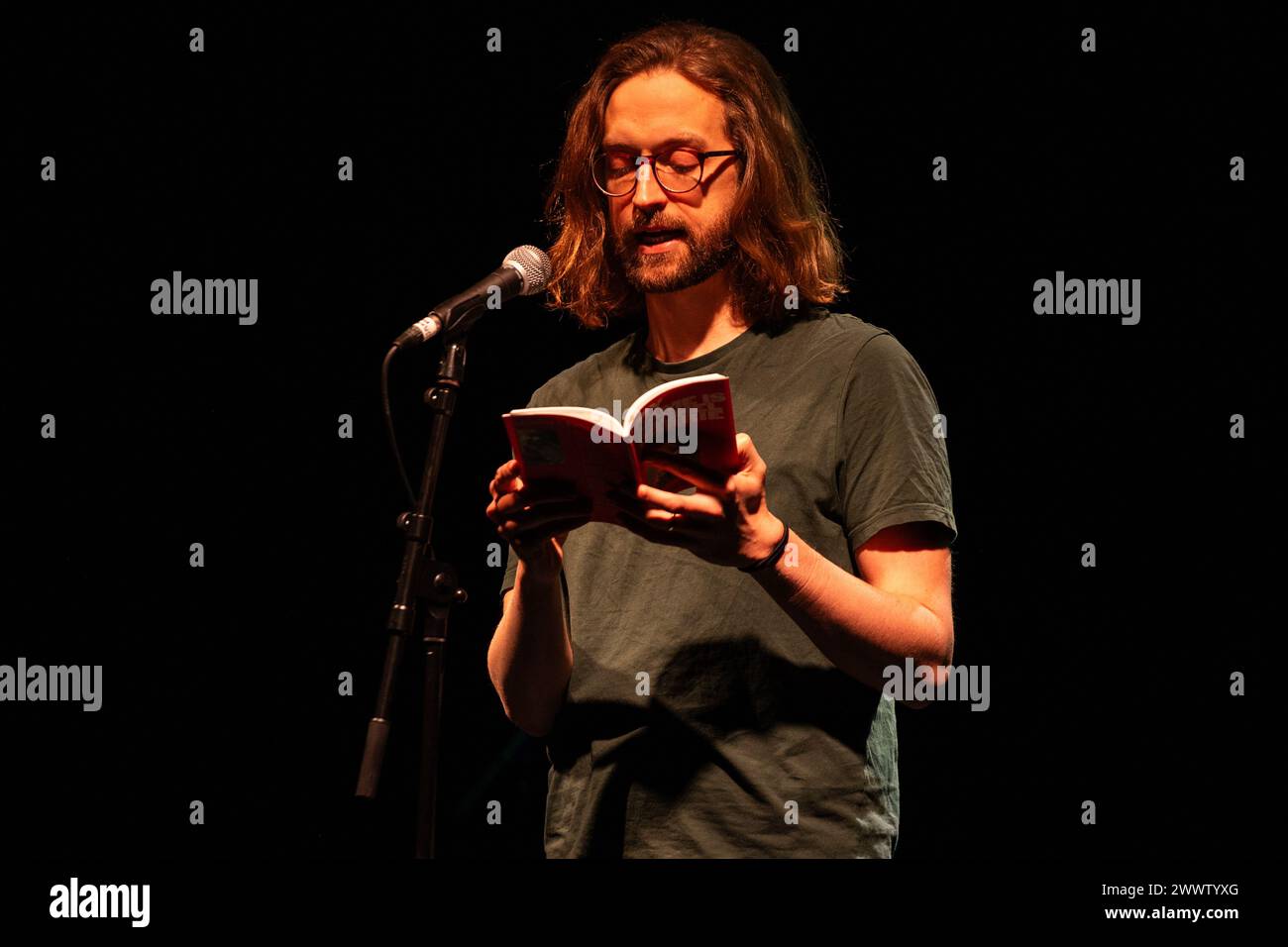 Edinburgh, Scotland, UK. 25th Mar, 2024. Kieran Hurley reciting at the ...