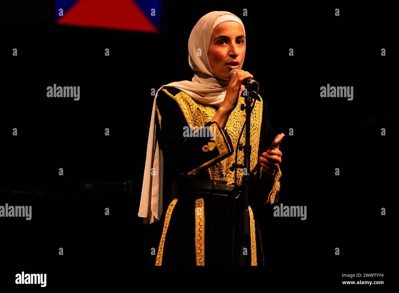 Edinburgh, Scotland, UK. 25th Mar, 2024. Salsabil El-Awaisi reciting at ...