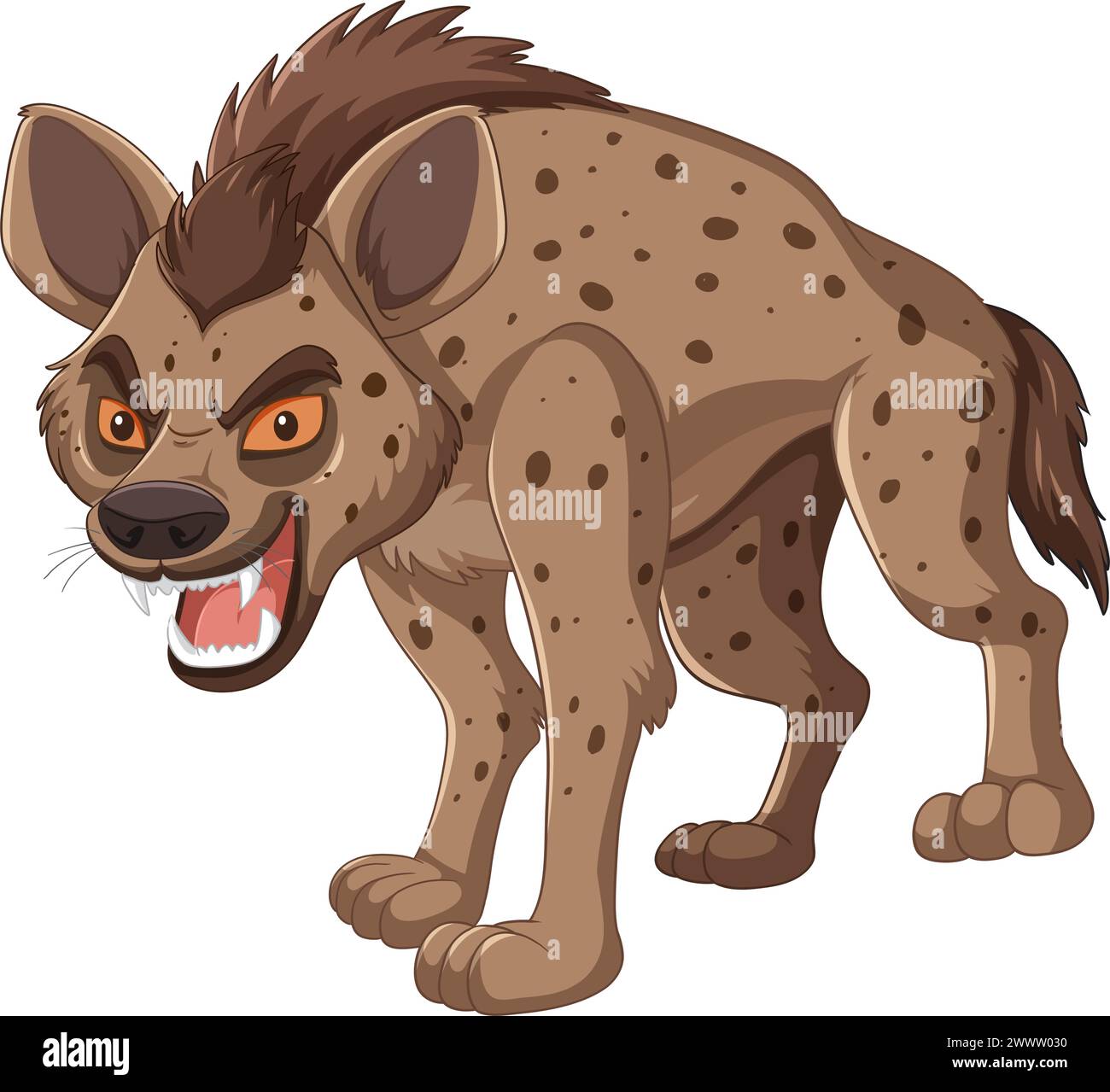 Cartoon hyena snarling with aggressive stance Stock Vector Image & Art ...