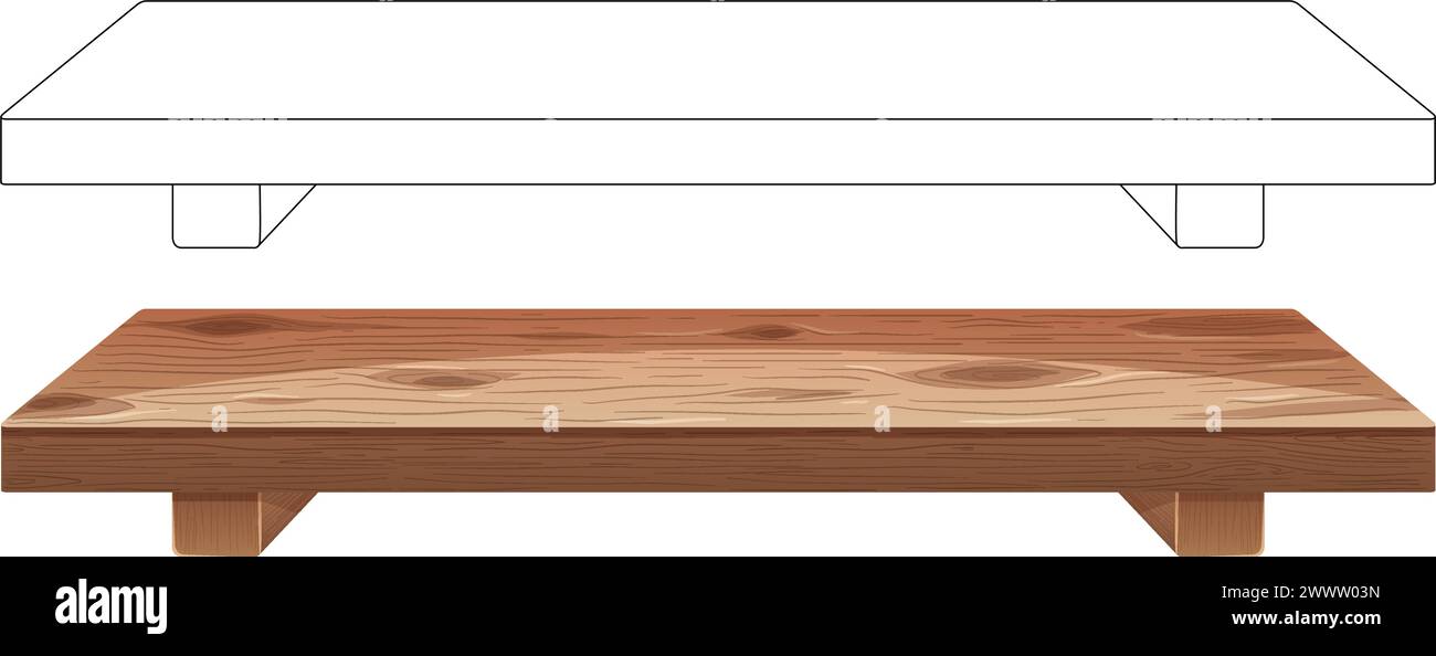 Two contrasting styles of coffee tables illustrated Stock Vector Image ...