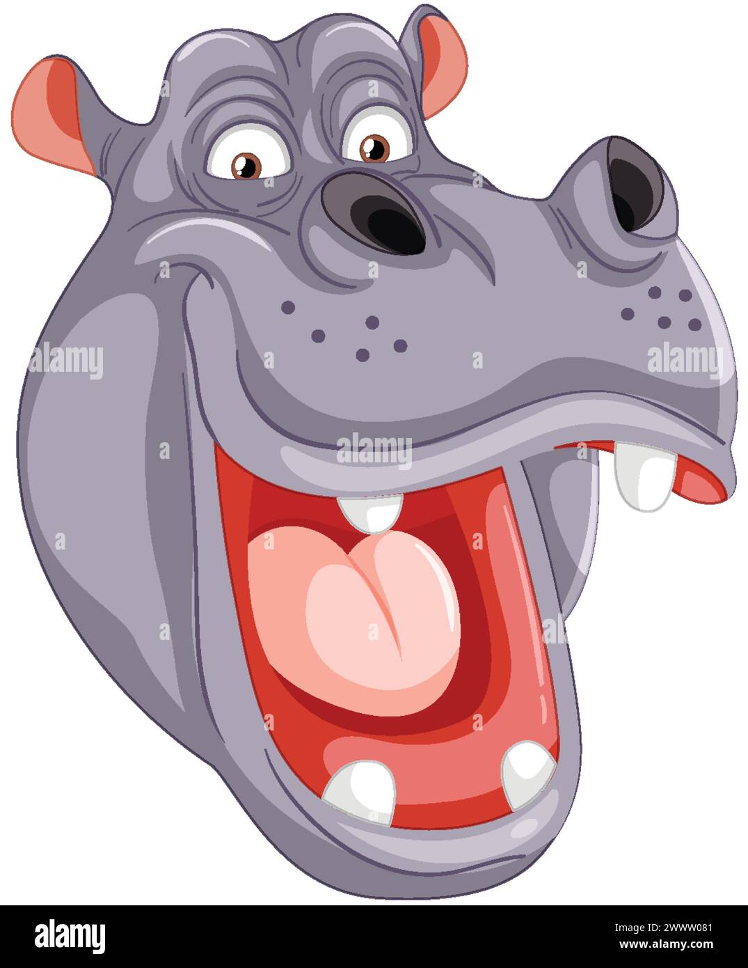 Vector illustration of a cheerful smiling hippopotamus Stock Vector ...