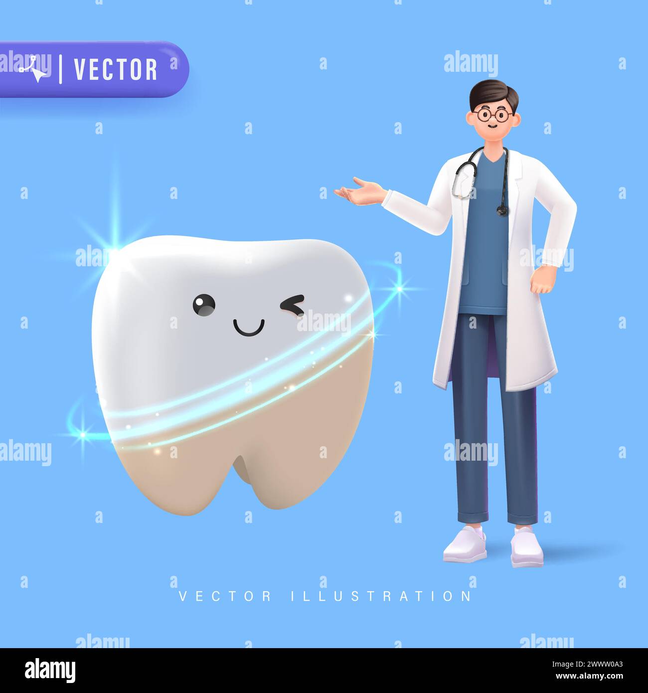 Doctor and teeth , Dentist concept - vector illustration Stock Vector ...