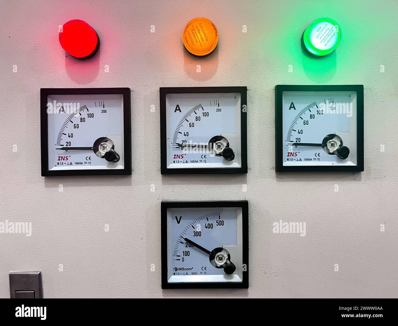 Classic Vintage Voltmeter Gauge on Electricity Control Panel. Electric ...