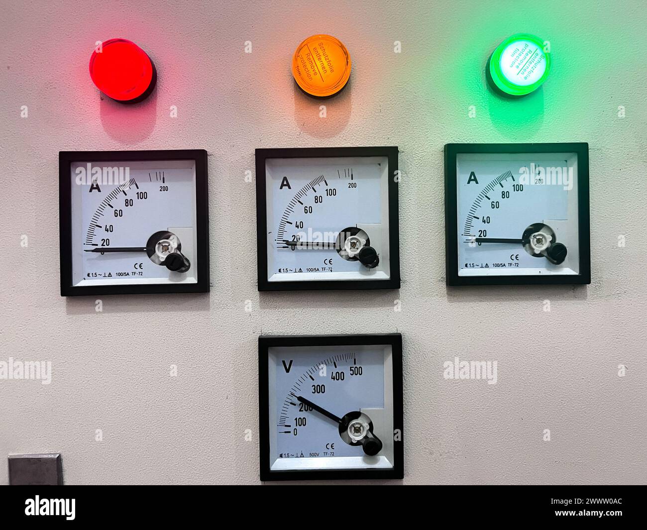 Classic Vintage Voltmeter Gauge on Electricity Control Panel. Electric ...