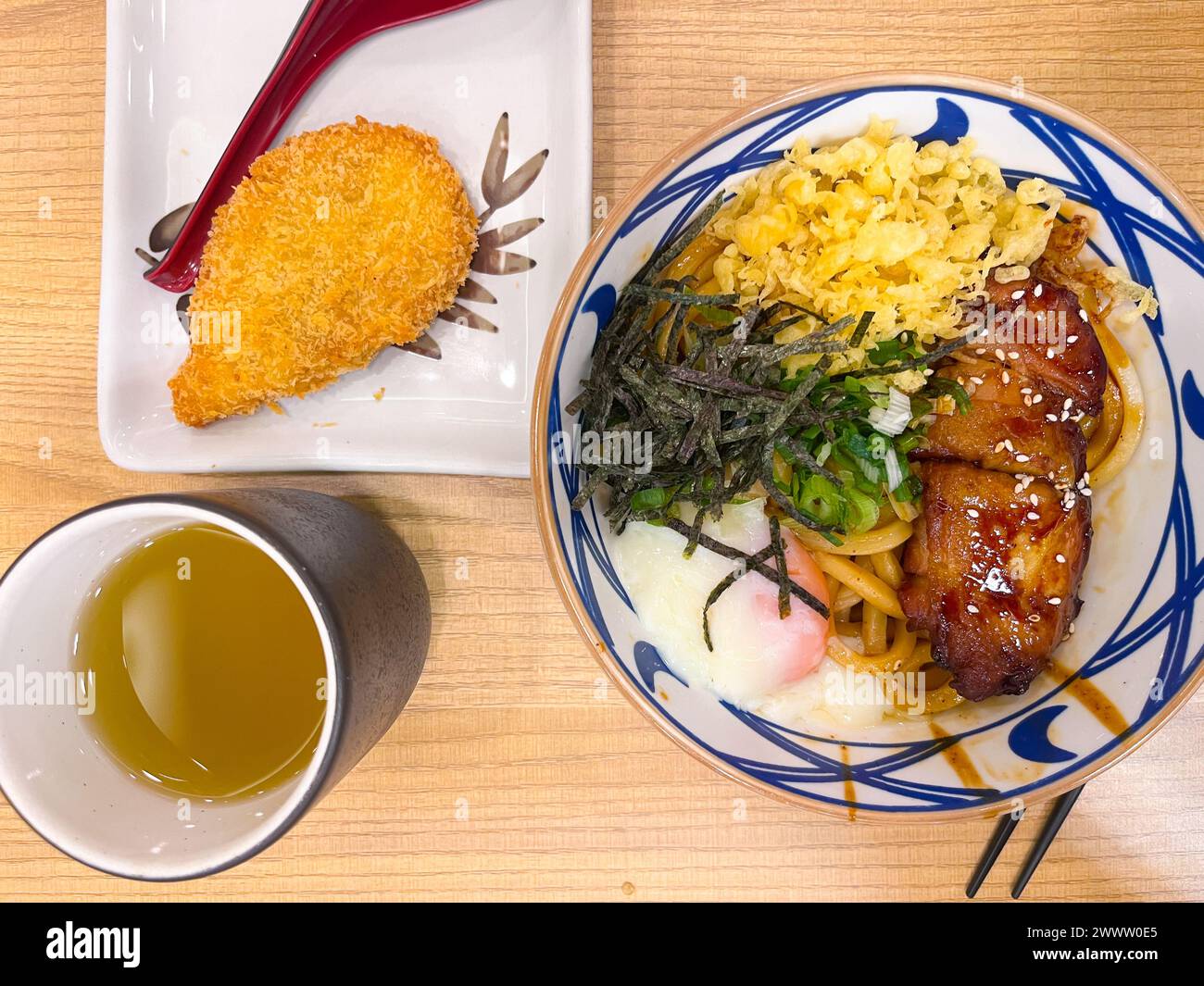 Udon, Beef Udon or Niku Udon is Udon Noodles in Hot Soup, with sliced ...