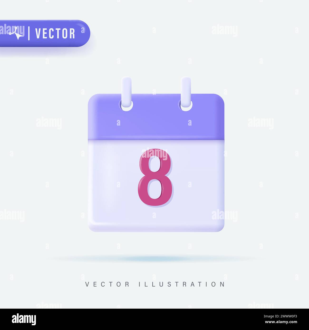 3D Realistic Design of Calendar in Isolated Background Vector ...