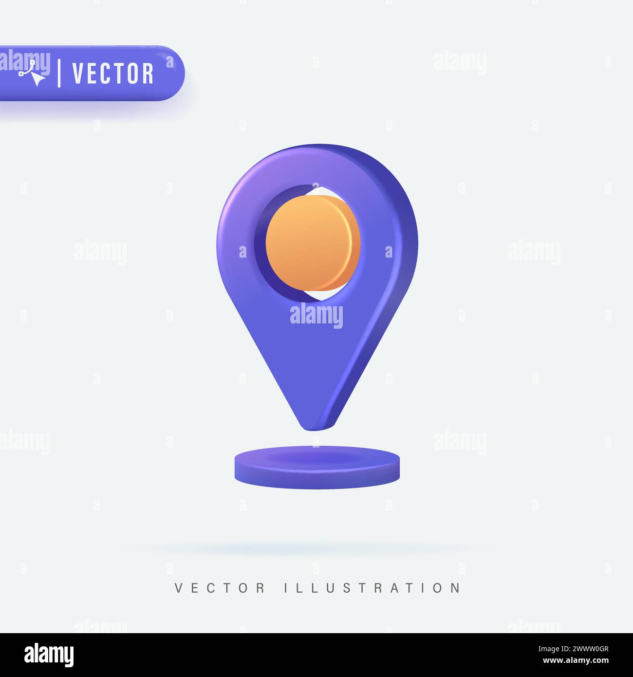 3D Realistic Pin Location Icon Vector Illustration. Map pointer 3d pin Stock Vector Image & Art ...