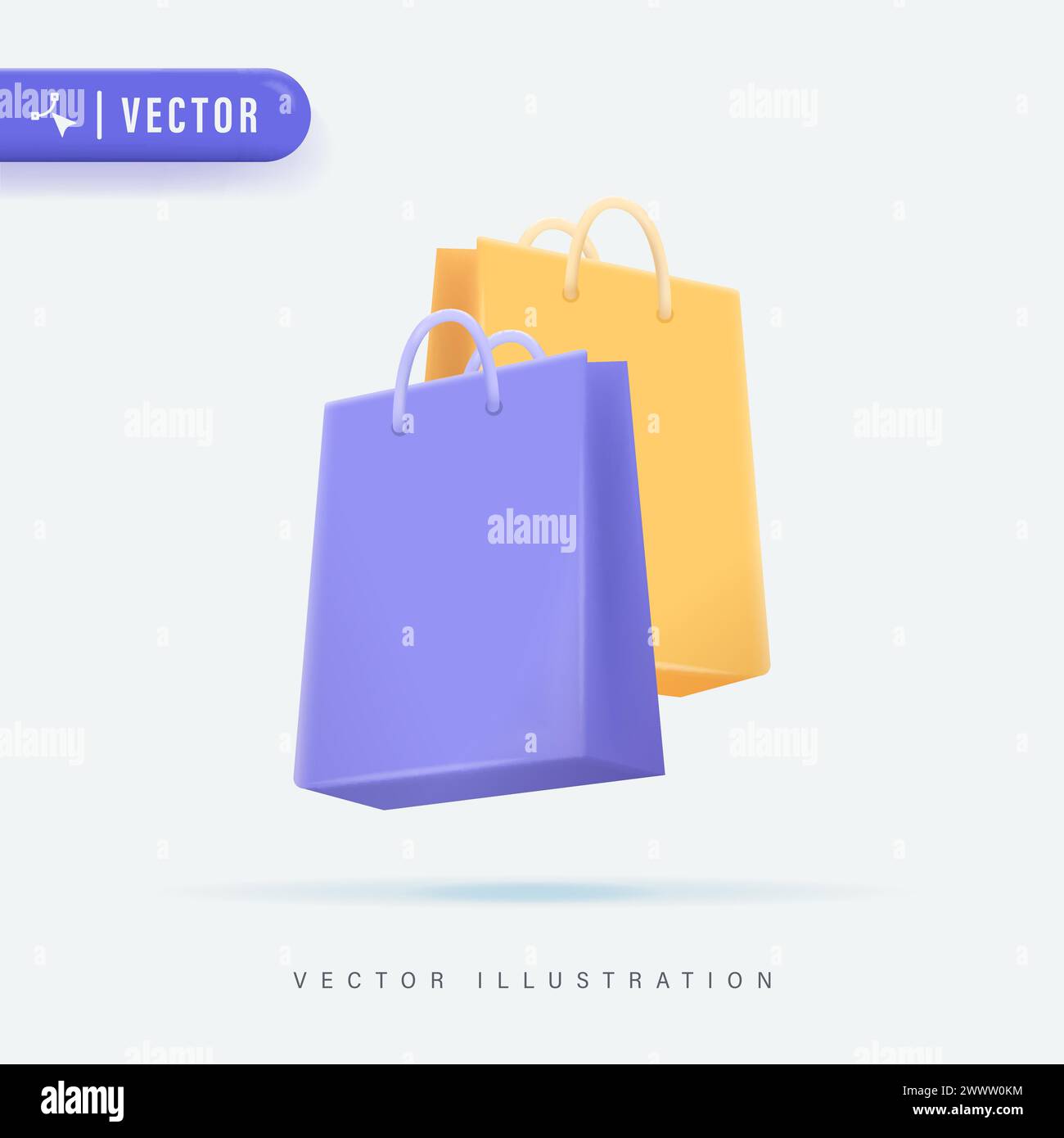 Realistic 3D Shopping Bag Vector Illustration. Shopping Bag Logo Icon ...