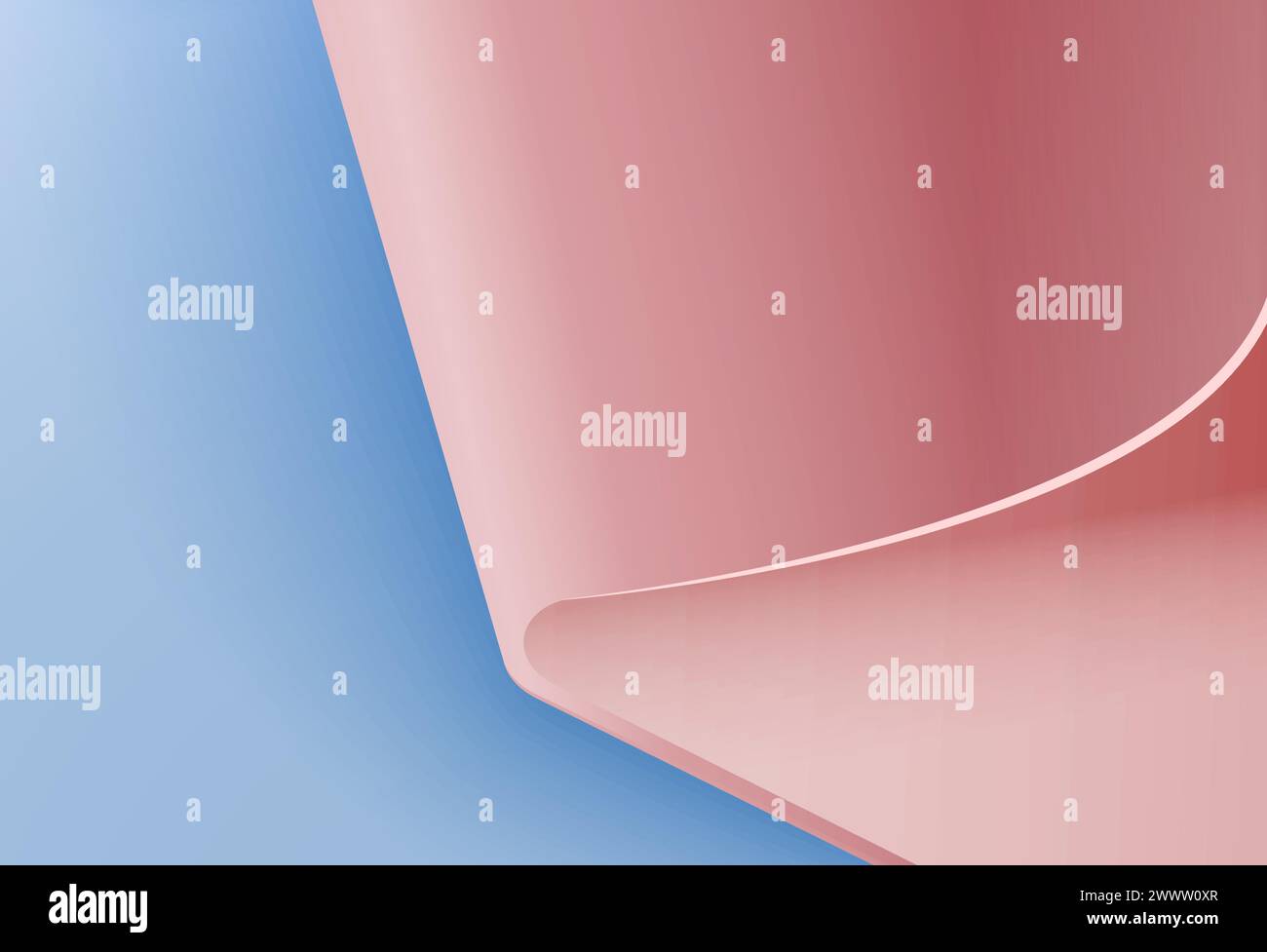 The bright pink wave sheet paper on a light blue paper sheet paper ...