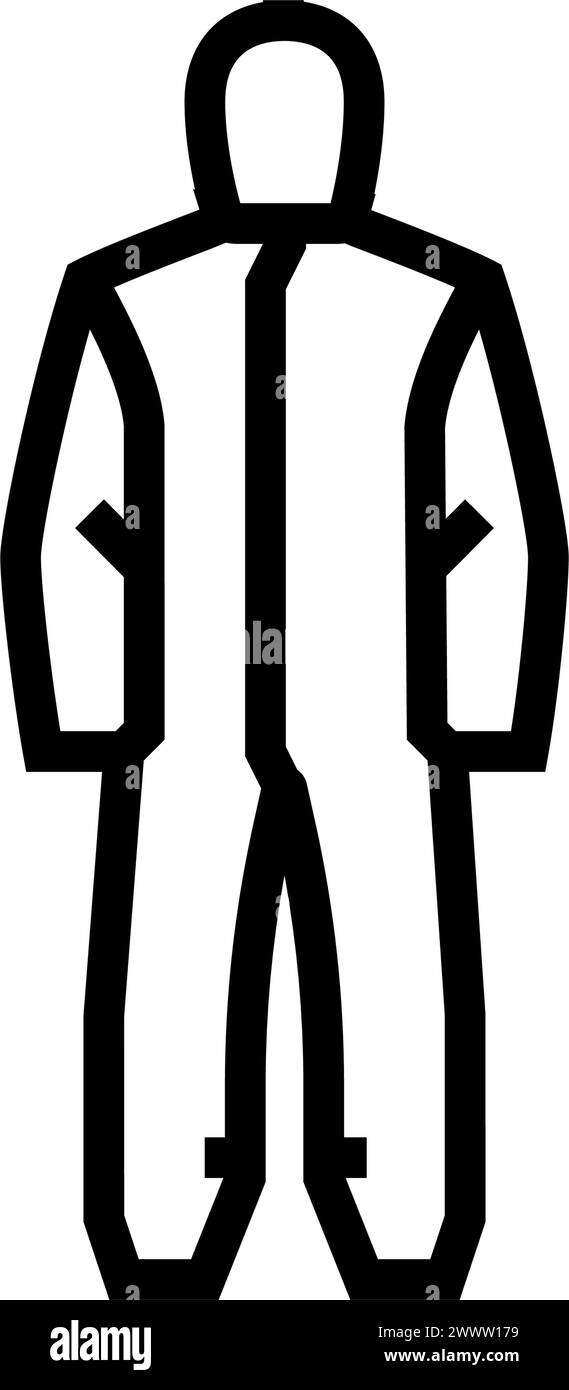 coveralls ppe protective equipment line icon vector illustration Stock ...