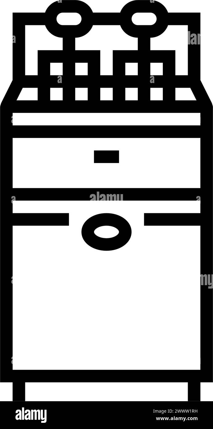 fryer restaurant equipment line icon vector illustration Stock Vector ...