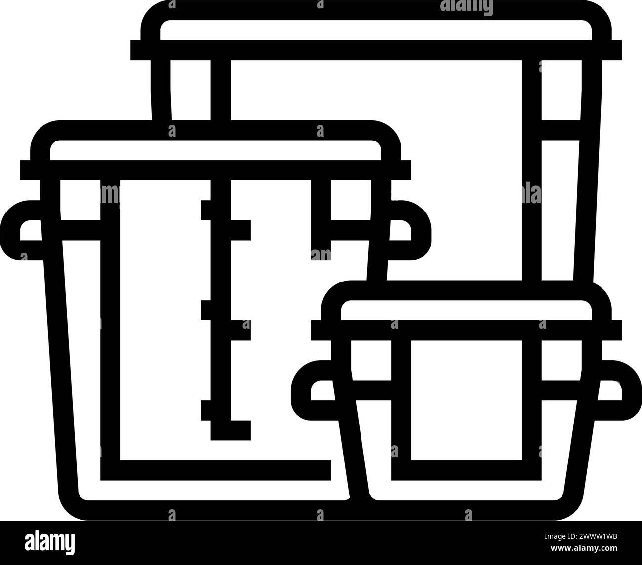 food storage containers restaurant equipment line icon vector ...