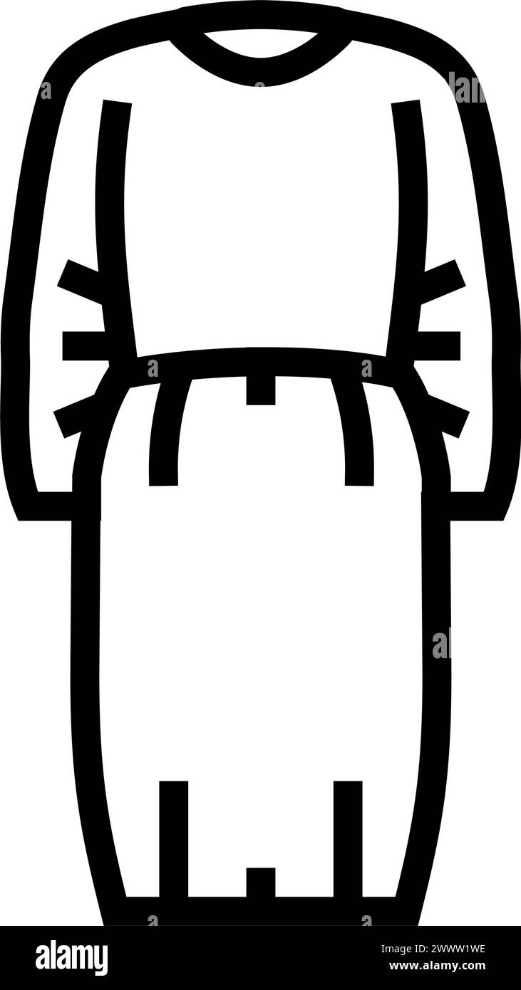 isolation gown ppe protective equipment line icon vector illustration ...
