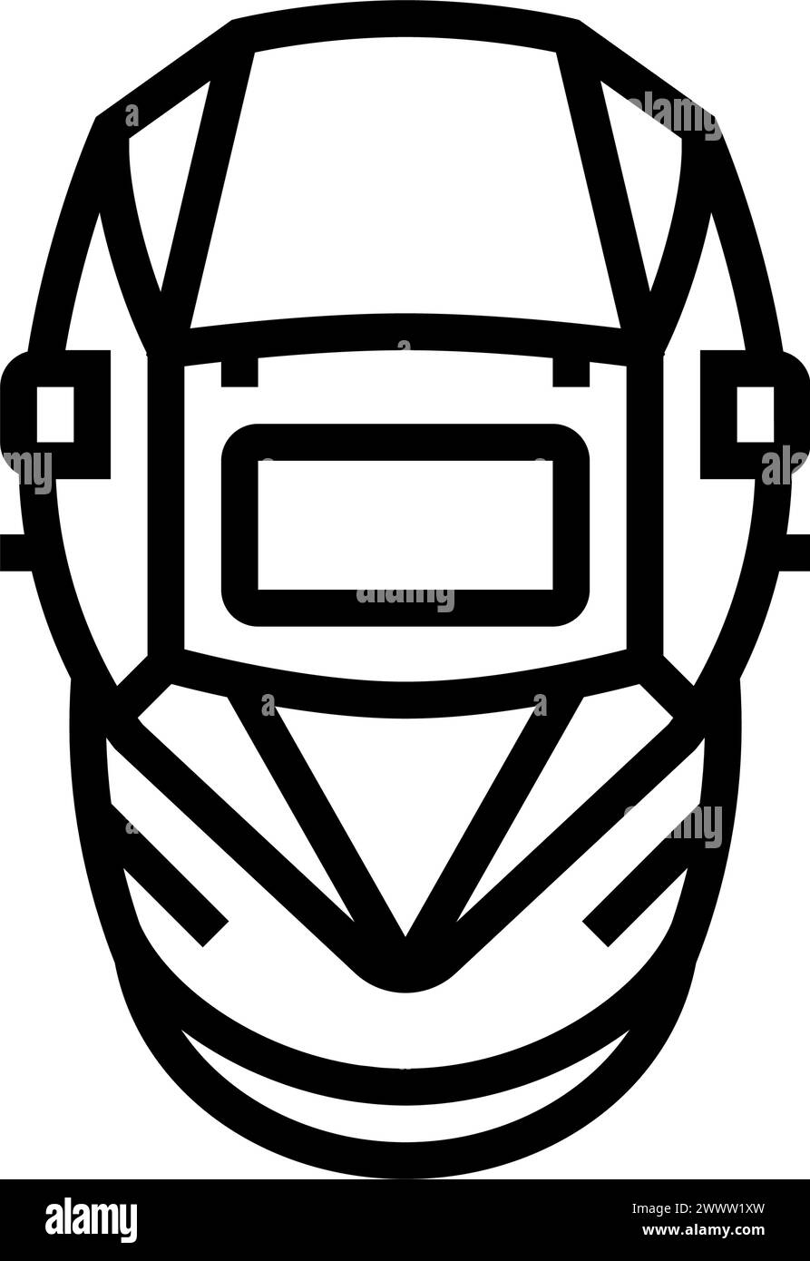 welding helmet ppe protective equipment line icon vector illustration ...