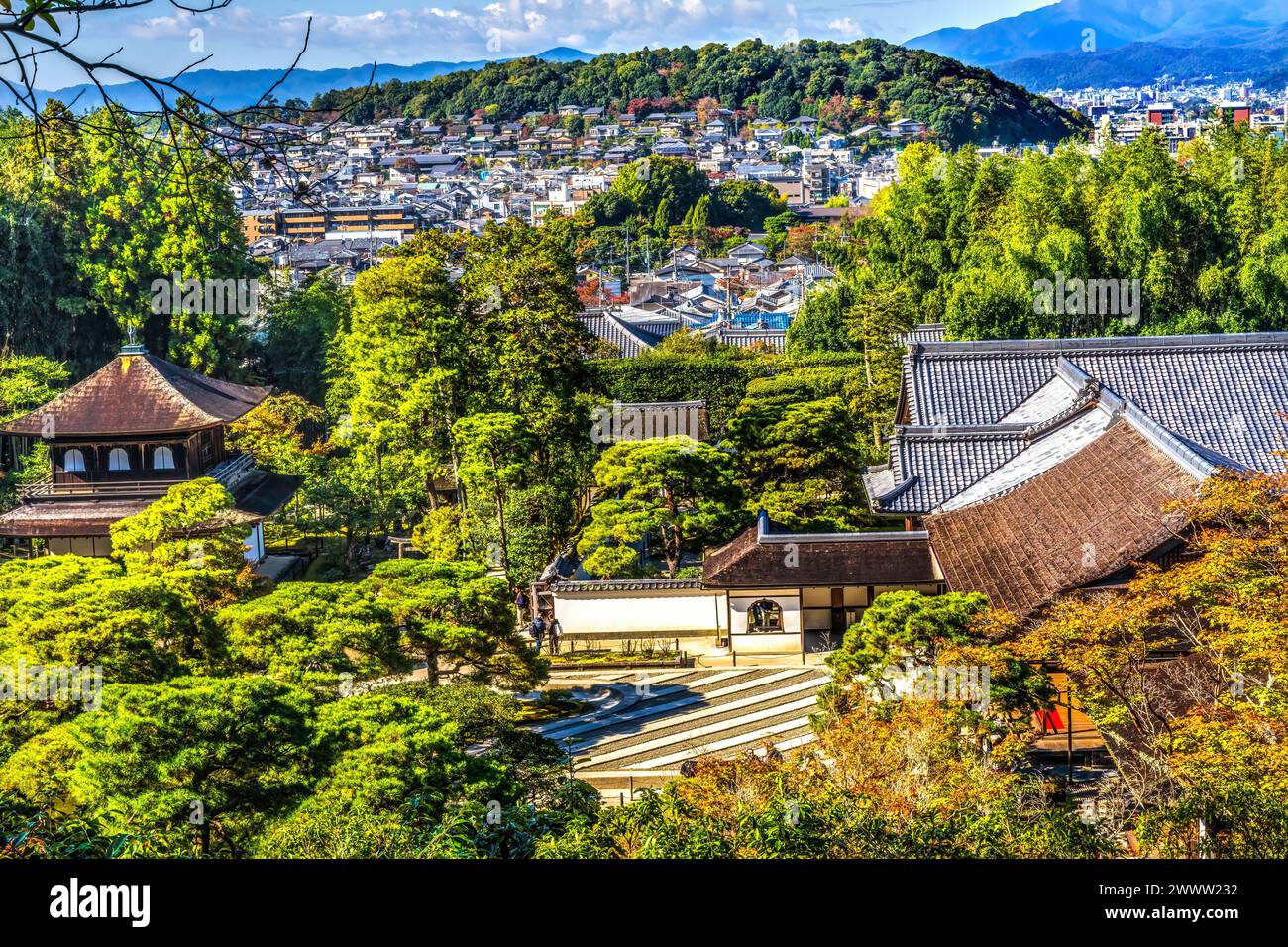 Colorful Kannon Hall Rock Garden Ginkakuji Silver Pavilion Zen Buddhist ...