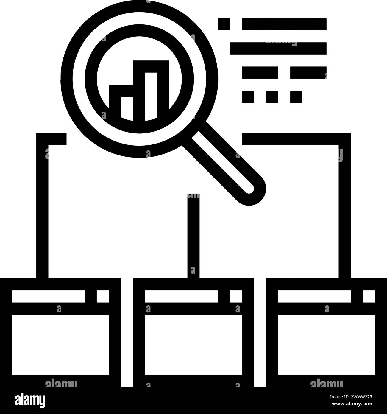 competitor analysis seo line icon vector illustration Stock Vector ...