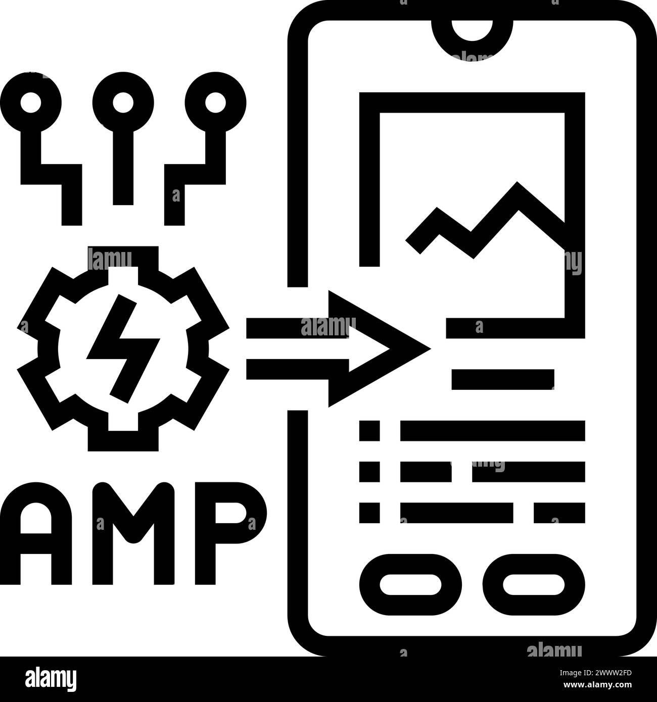 Amp Accelerated Mobile Pages Seo Line Icon Vector Illustration Stock Vector Image And Art Alamy