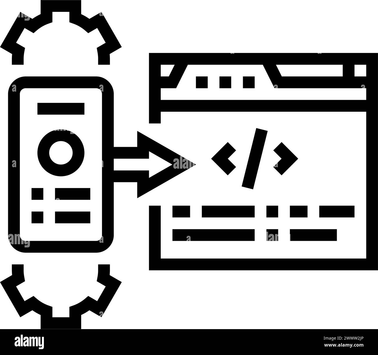 mobile-first indexing seo line icon vector illustration Stock Vector ...