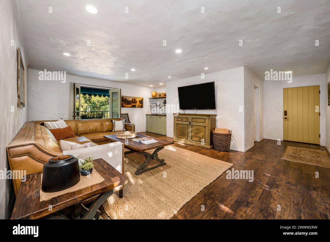 Clean and well-organized living room, ready for use Stock Photo - Alamy