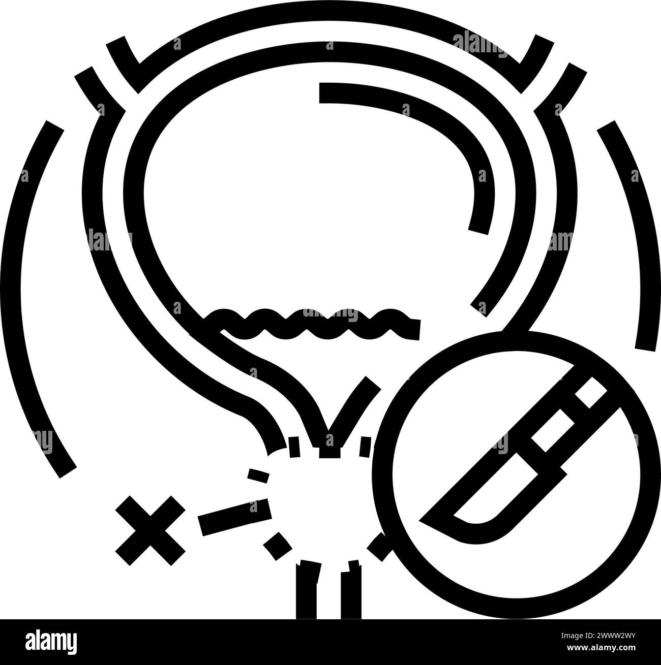 prostatectomy urology line icon vector illustration Stock Vector Image ...