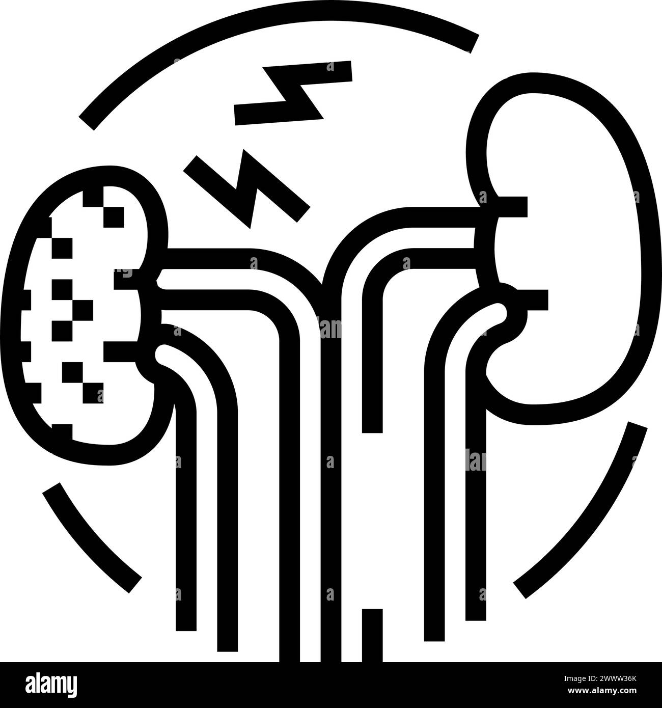 renal failure urology line icon vector illustration Stock Vector Image ...