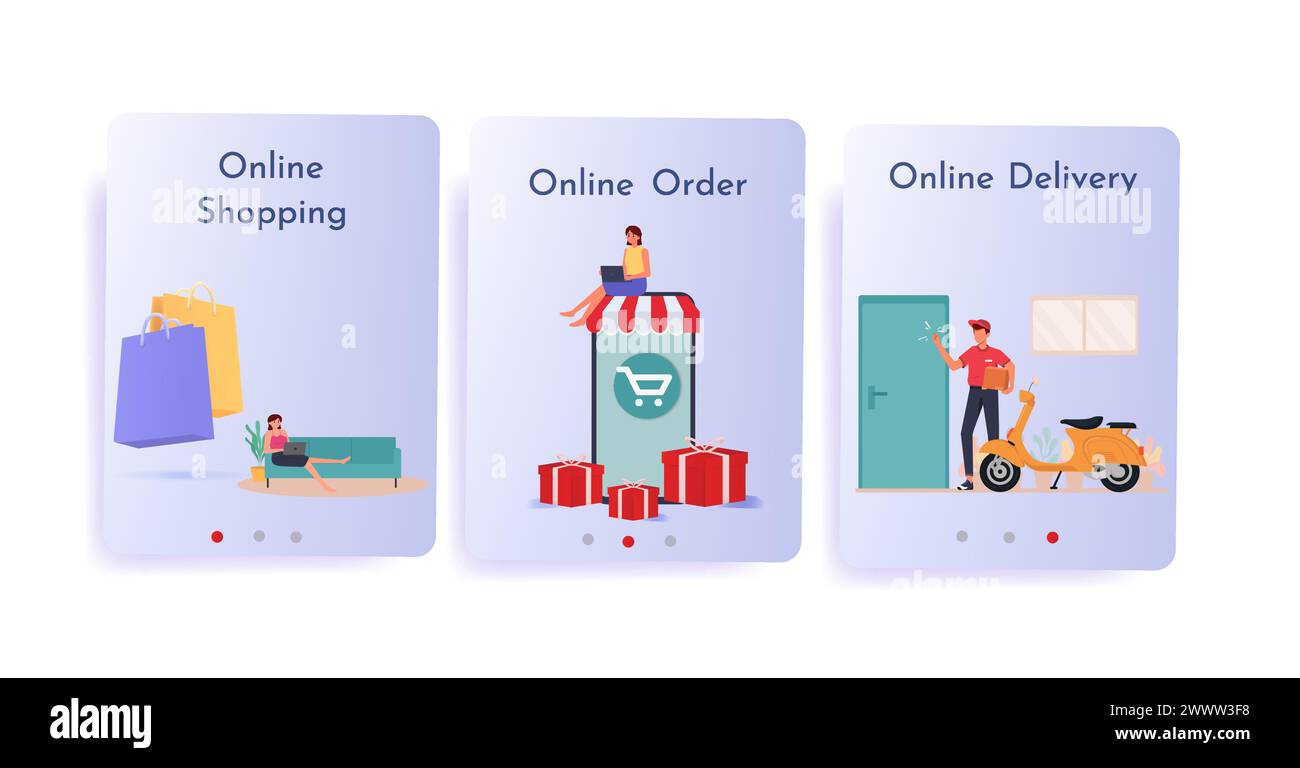 Step by Step How To Shop Online Concept Vector Illustration. Online ...