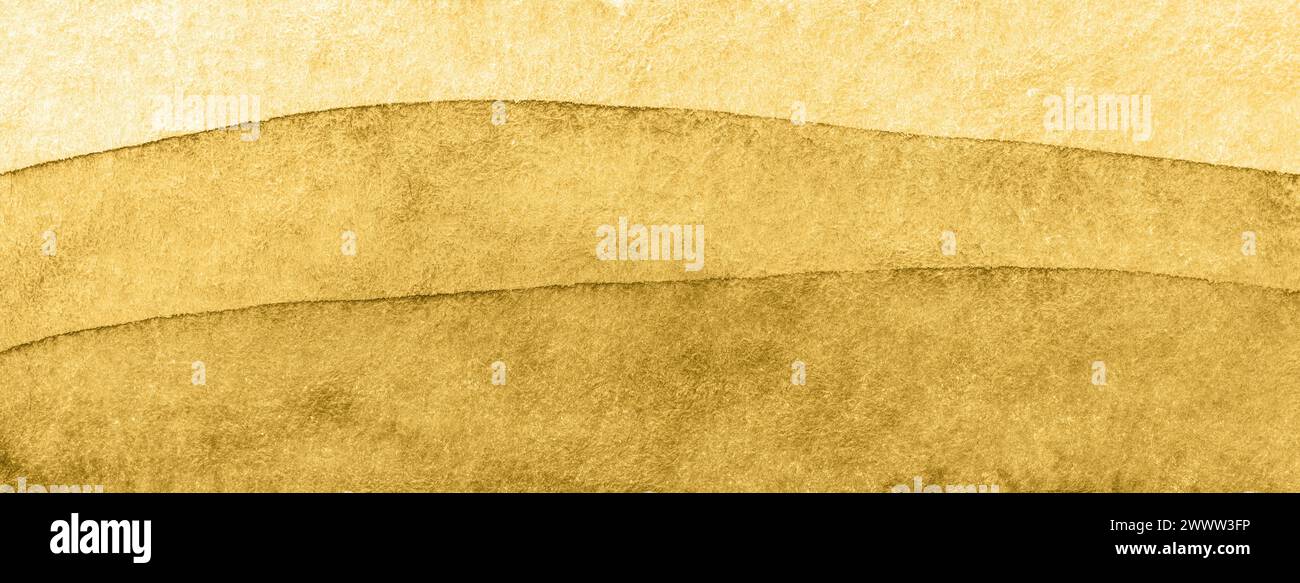 Abstract art background golden and yellow colors. Watercolor painting ...