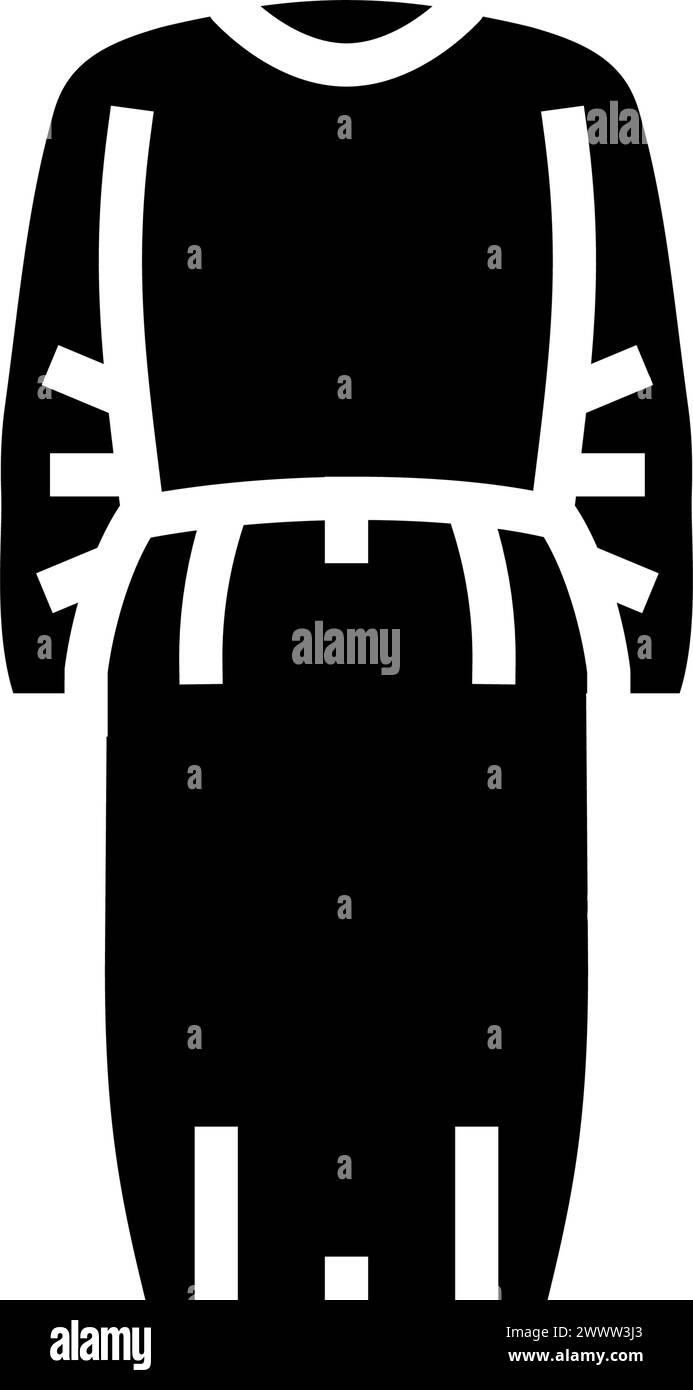isolation gown ppe protective equipment glyph icon vector illustration ...