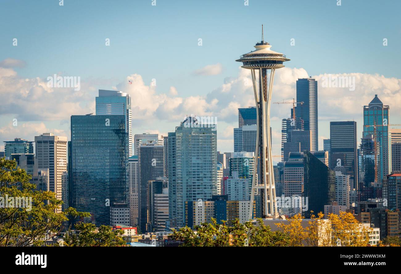 The Space Needle Observation tower in Seattle, Washington, United ...
