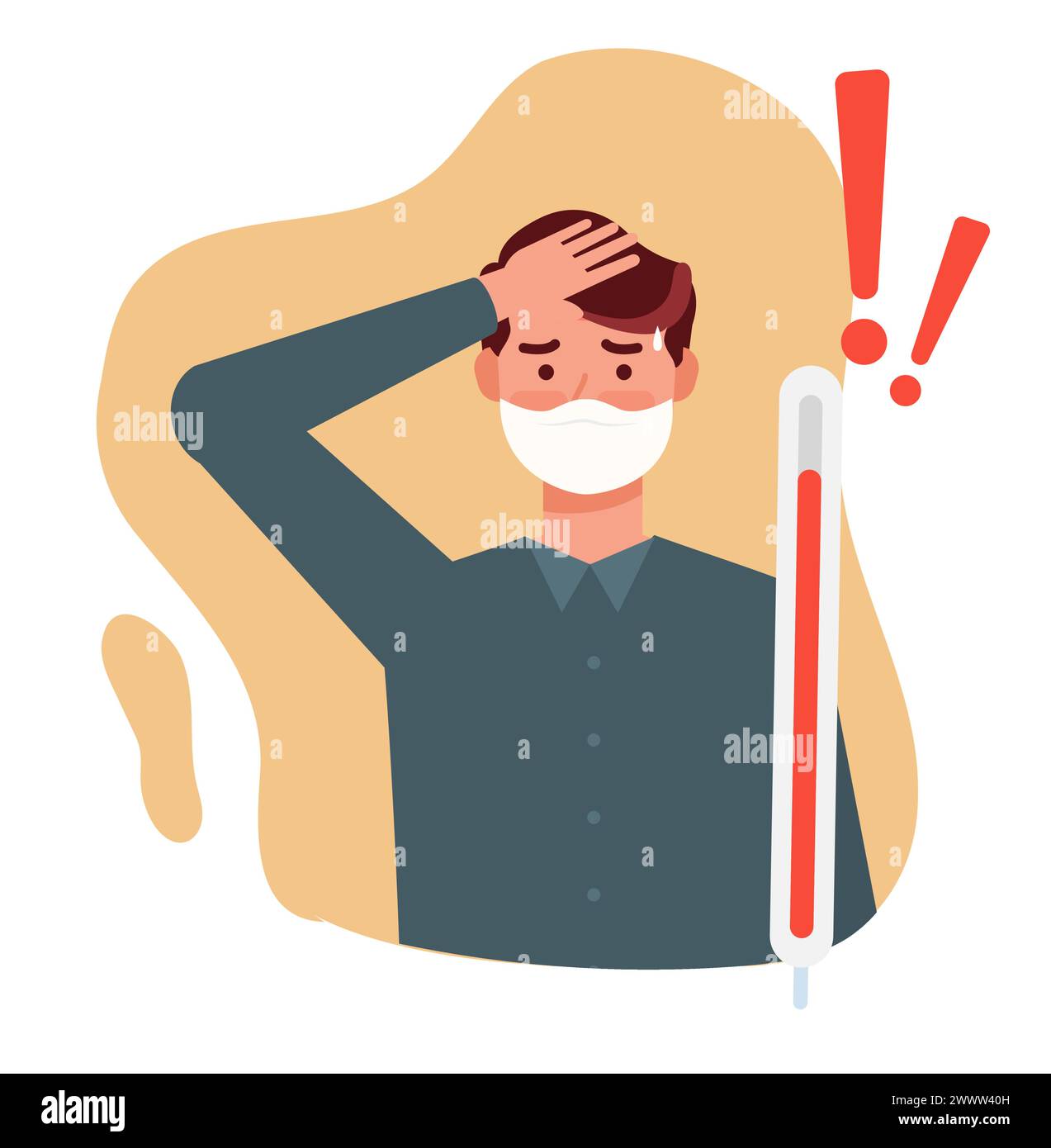 Checked Body Temperature With Infrared Termometer, A man holding an ...