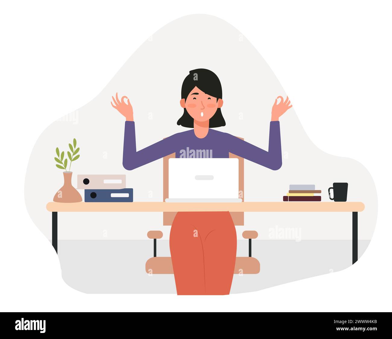 Work From Home Set Vector Illustration, Online Meeting Set Concept Flat ...